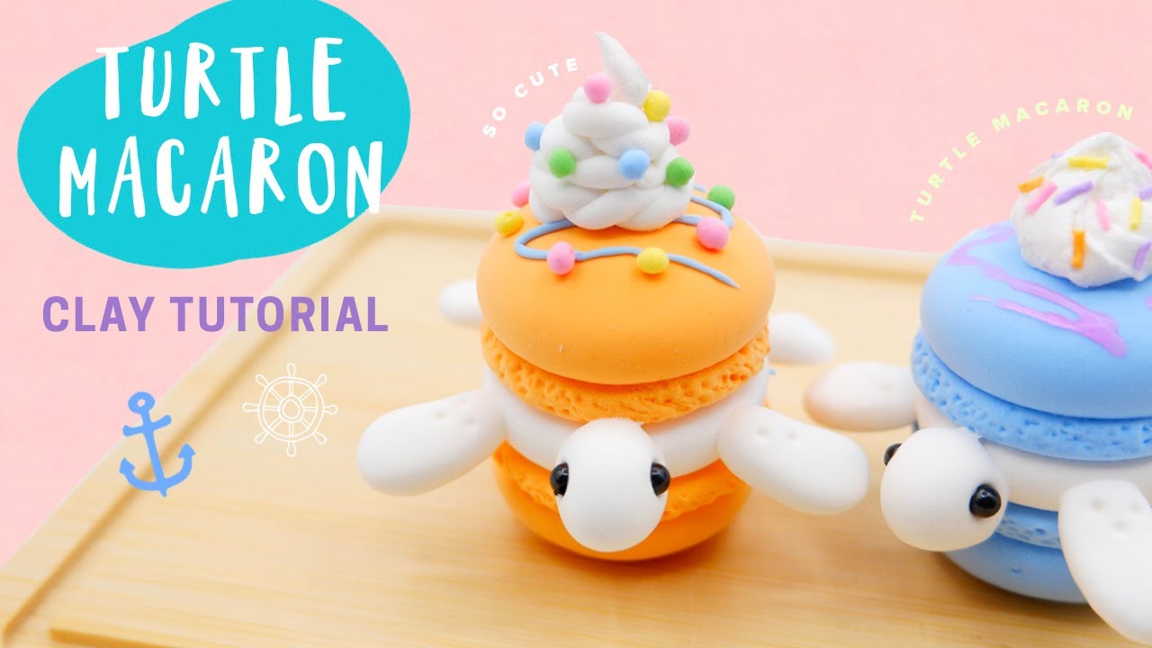 สอนปั้น มาการอง เต่าน้อยน่ารัก ด้วยดินเกาหลี (DIY Turtle Macaron - Clay Tutorial) | แม่ปลา - YouTube