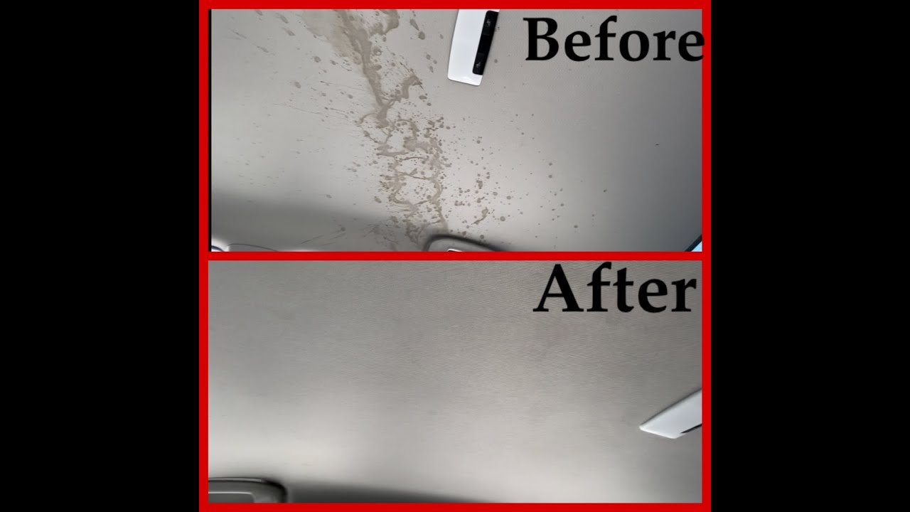 How to clean a stained headliner - YouTube
