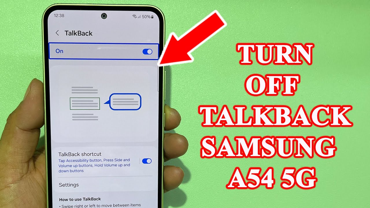 How to turn off TalkBack on Samsung a54 5g - YouTube
