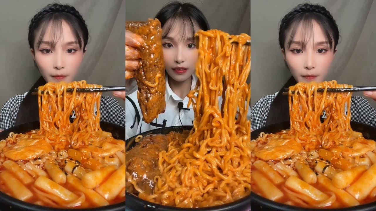 Fire Noodle Delicious Food Mukbang asmr eating sound - YouTube