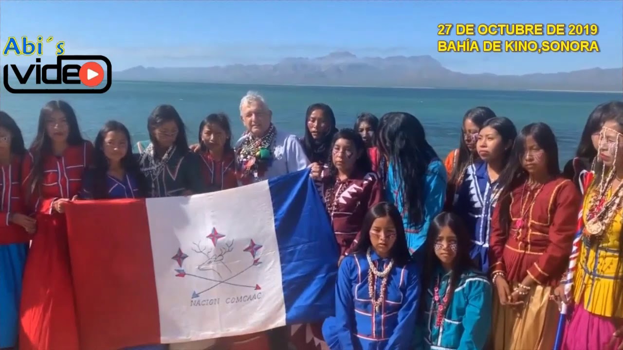 AMLO RODEADO DE MUJERES DE LA CULTURA SERI, DESDE LA BAHÍA DE KINO ...