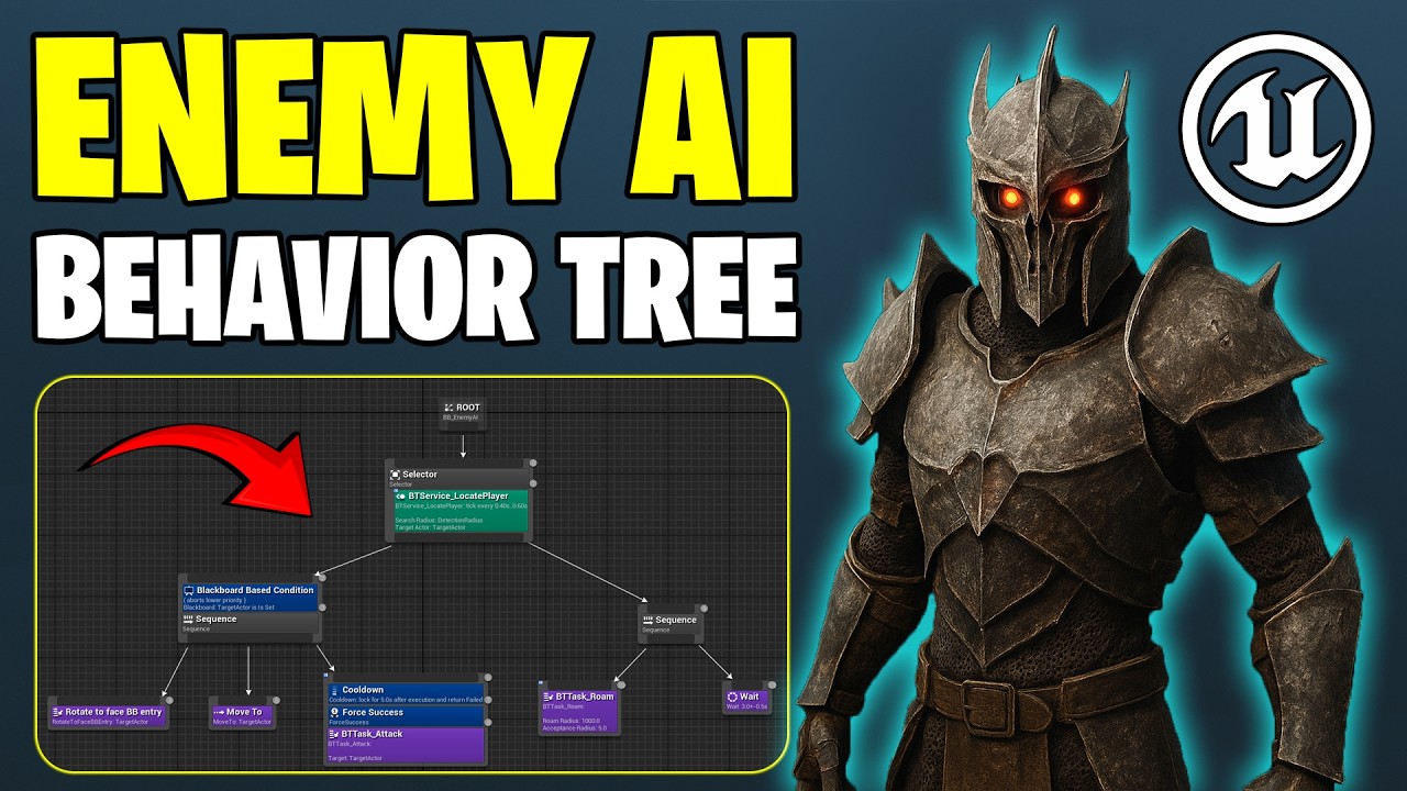 How To Create Simple Enemy AI with a Behavior Tree - Unreal Engine 5 Tutorial - YouTube