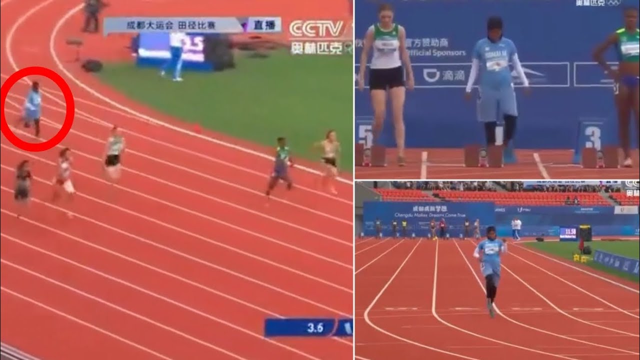 Somali runner finishes the saddest, slowest 100m of all time - YouTube
