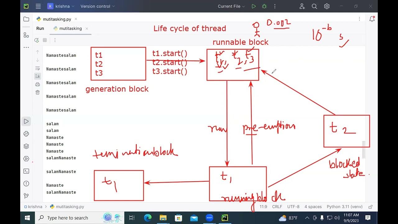 Python Multitasking , Threading, Handles, Life cycle of Thread Part 2 - YouTube