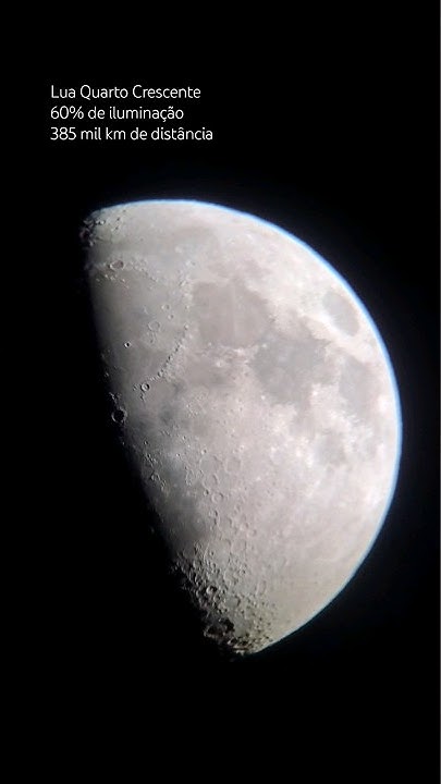 Lua Quarto Crescente 60% de iluminação #astronomia - YouTube