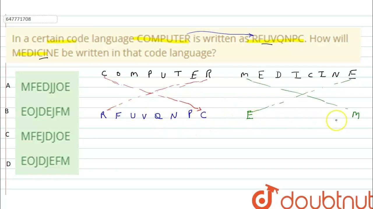 In a certain code language COMPUTER is written as RFUVQNPC. How will MEDICINE be written in that ...