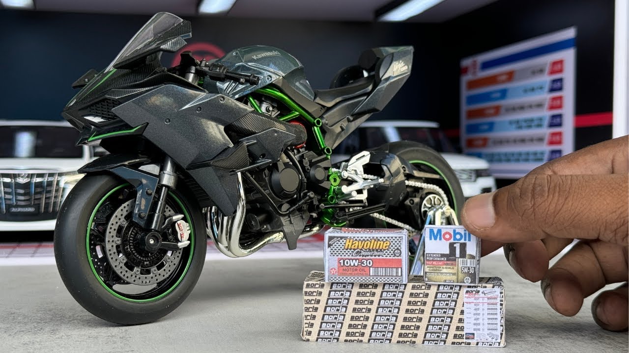 HD Miniature | Kawasaki Ninja H2R 1/9 Scale Model Bike - YouTube