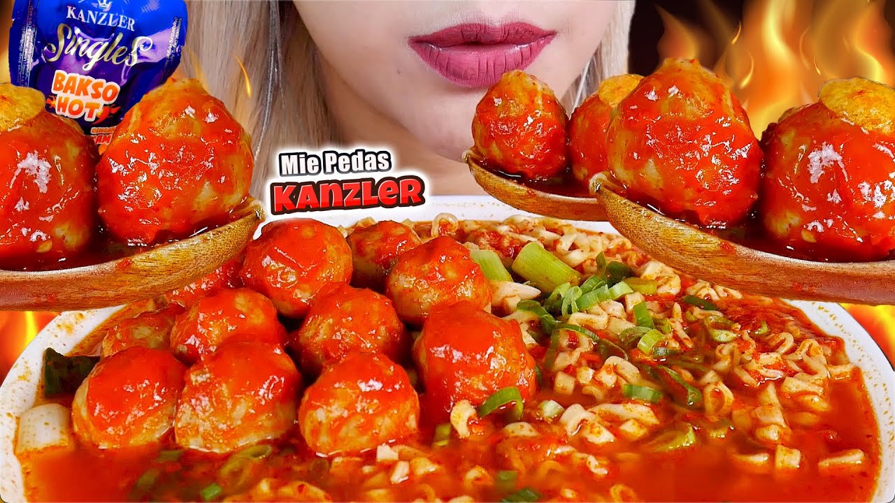 Asmr 🥵👍bakso Hot Kanzler Pedas Mie Instan Pedas Hot Jeletot💥 Spicy