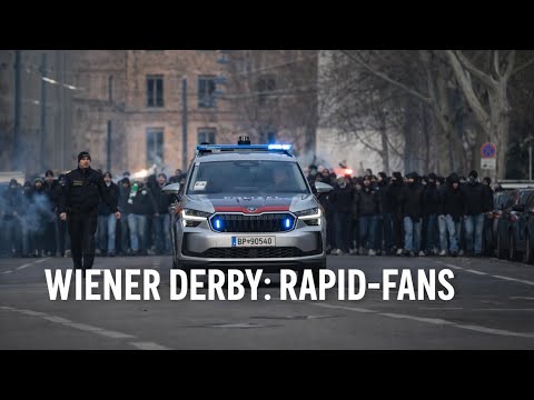 WIENER DERBY: Rapid-Fans auf dem Weg in den Auswärtssektor