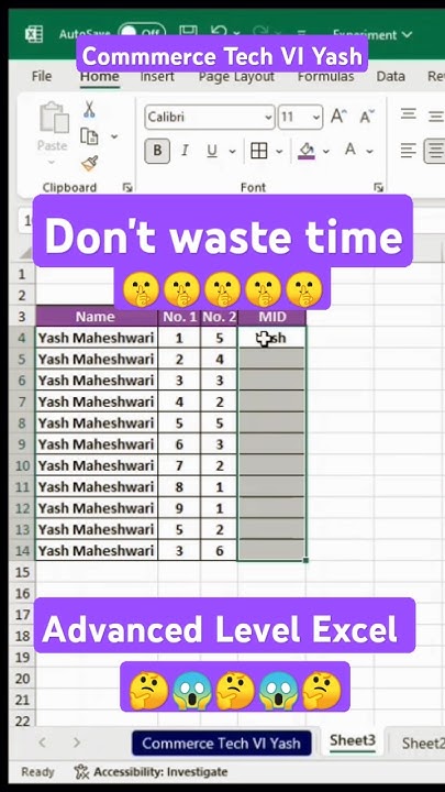 stop ‼️don't waste time‼️#excel #edexcel #excelshortcuts #exceltips #exceltricks #exceltutorial ...
