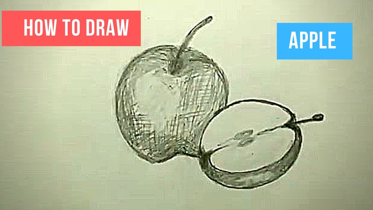 How to sketch slice apple - YouTube