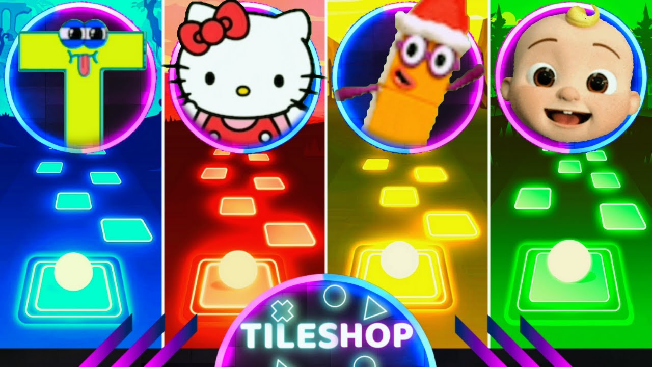 Alphabet Vs Hello Kitty Vs Number Bloks Vs Cocomelon | Tiles Hop ...