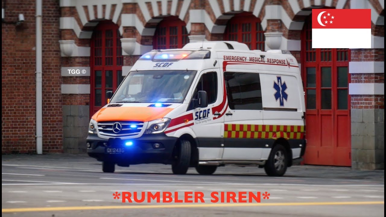 [Singapore] SCDF *NEW* RUMBLER Ambulance (Mercedes Sprinter) Responding ...