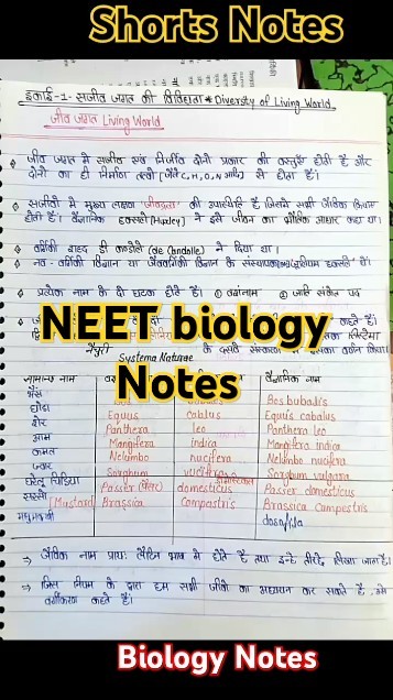 Neet short notes | biology shorts notes neet | class 11 biology notes # ...