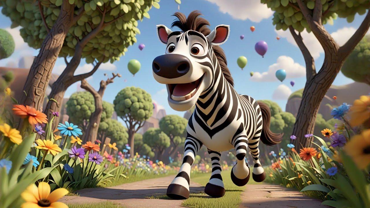 Zara Zebra Hops on One Leg | Fun Animal Song for Kids | Nursery Rhymes ...