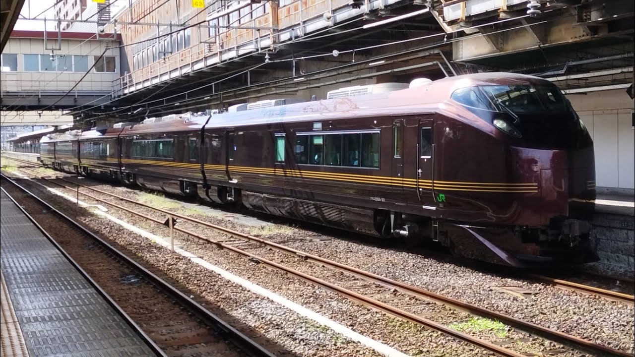 [電笛あり]団9035M クラブツーリズム主催 E655系 なごみ 上野発秋田行の団体列車が電笛を鳴らして高崎駅1番線を発車するシーン ...