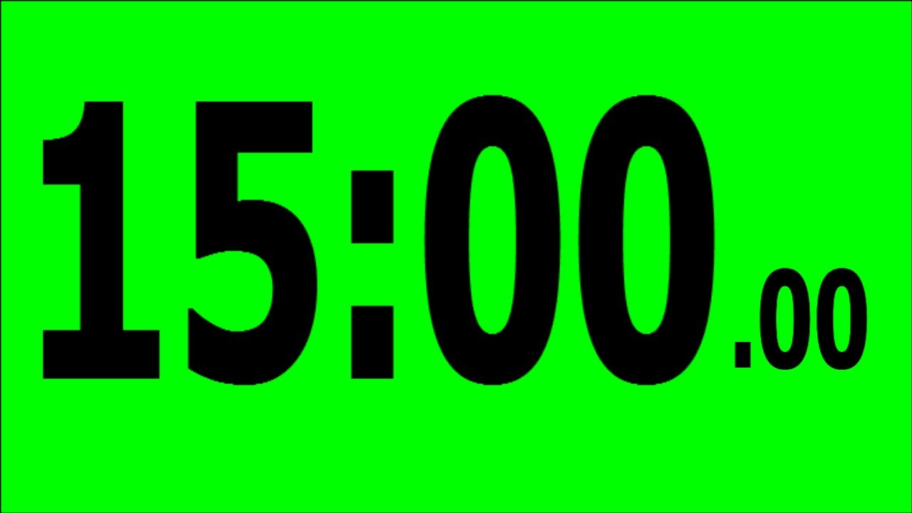 15 minute countdown timer green screen - YouTube