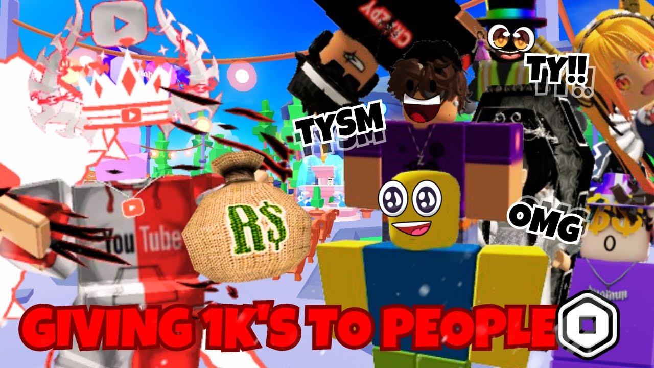 Giving Thousands Of Robux To People!! | PLS DONATE (Roblox) - YouTube