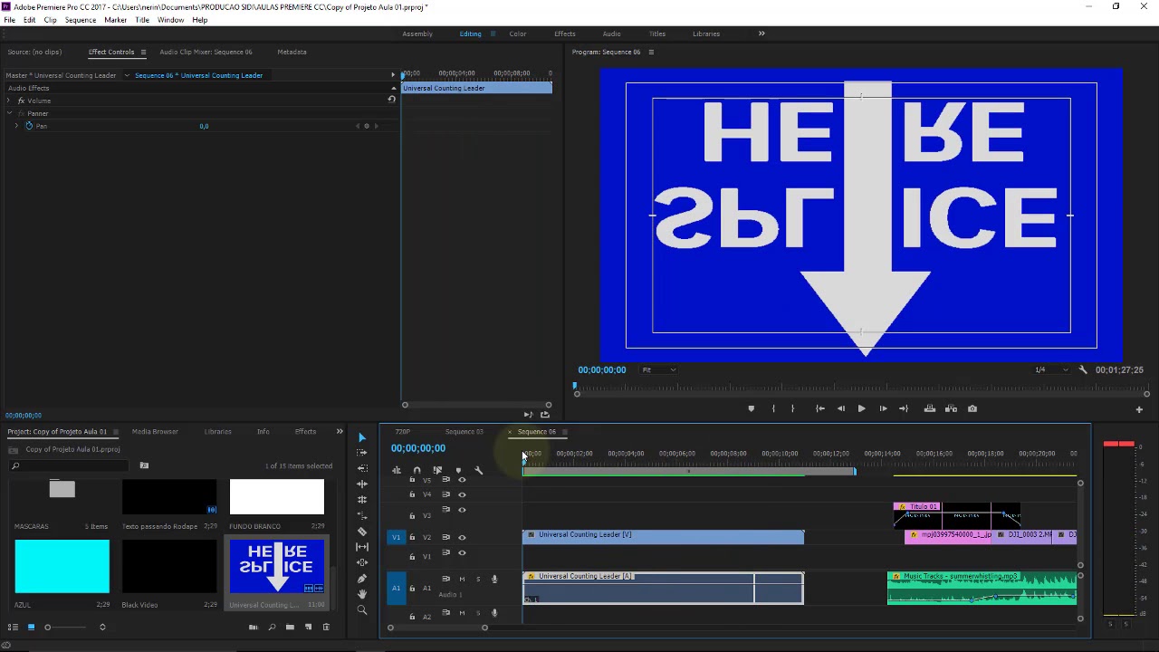 Adobe Premiere CC Aula 74 Inserindo Contagem Regressiva nos videos ...