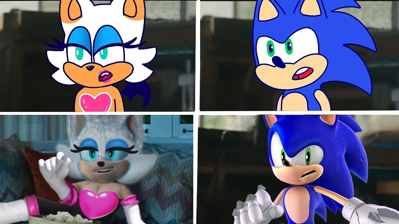Sonic The Hedgehog Movie Sonic Prime vs Rouge Uh Meow All Designs ...