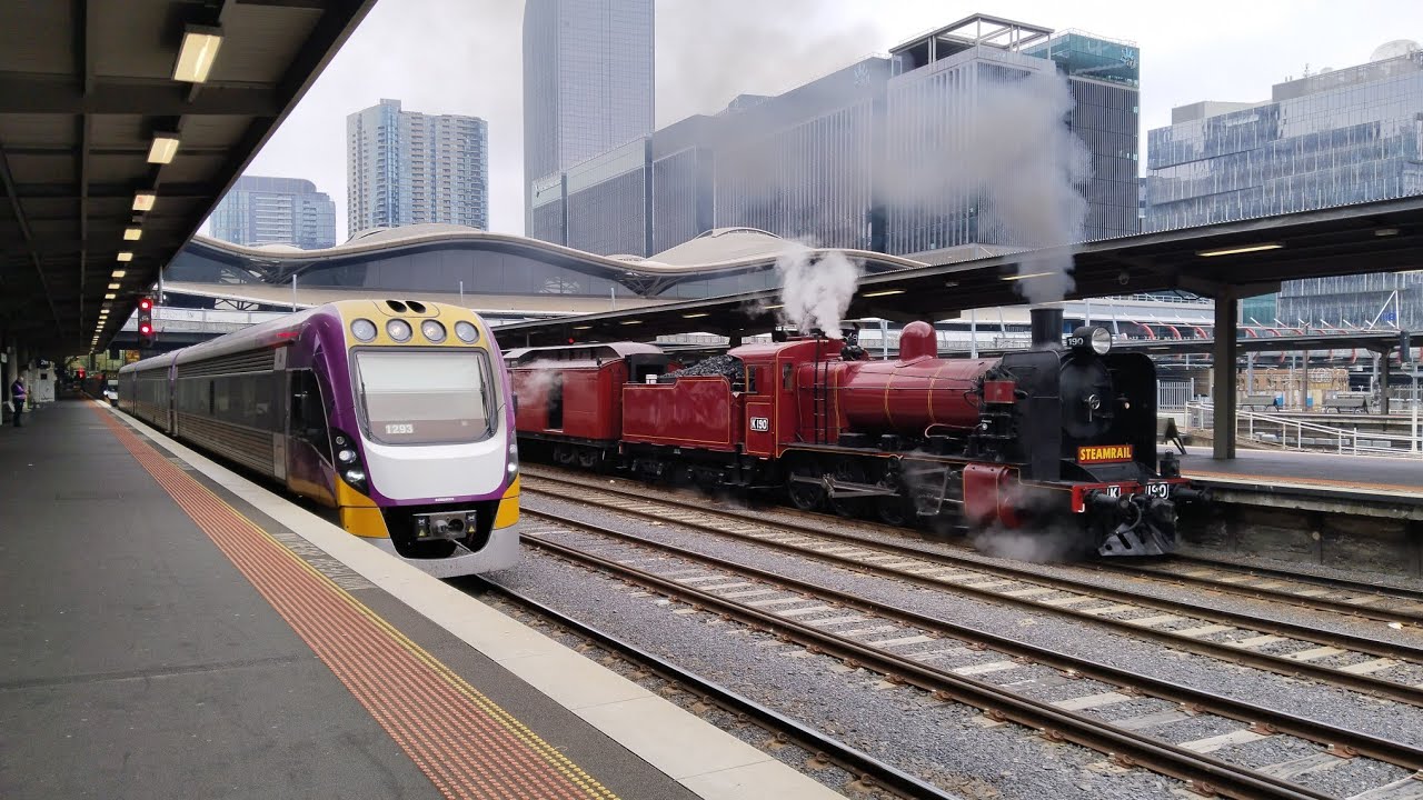 K190 Steam Rail at Southern Cross Station bound for Geelong Steam Train ...