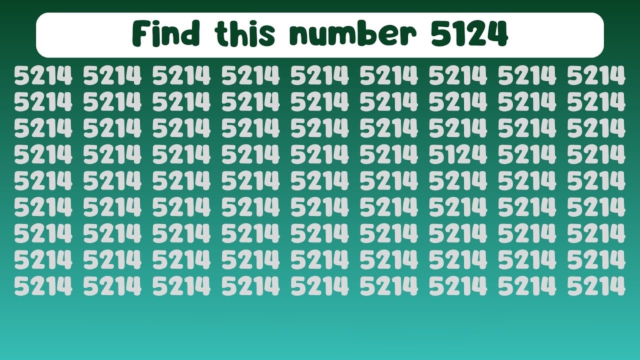 SPOT the Number 5124 in This Challenging Grid Puzzle - YouTube