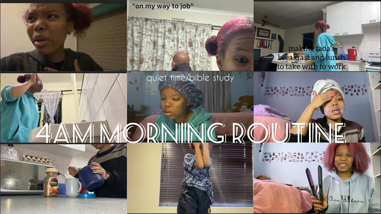 4am productive morning routine | vlog | straightening my hair | type 4 ...