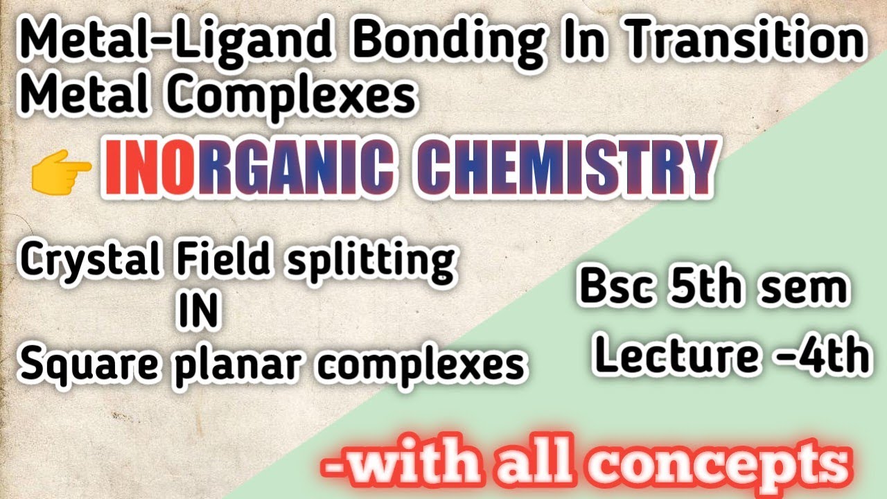 Crystal Field splitting in square planar complexes Bsc 5th sem ...