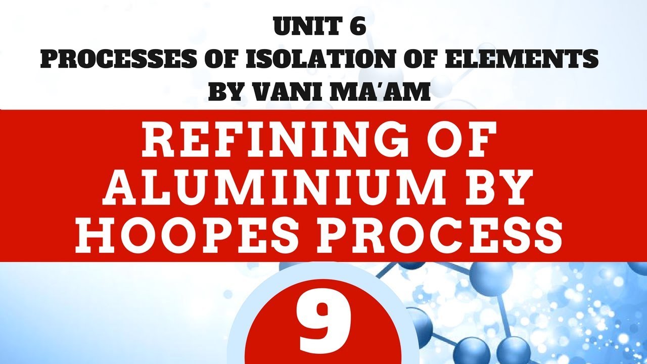Refining of Aluminium by Hoopes process| Part-9|Unit-6|chemistry gen ...