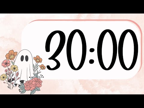 30 Minute Cute Floral Ghost Timer (Melodic Synth Tones at End) - YouTube