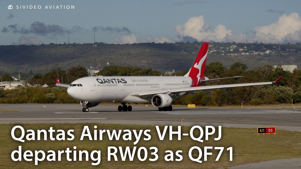 Qantas Airways (VH-QPJ) departing Perth Airport on RW03 at QF71 ...