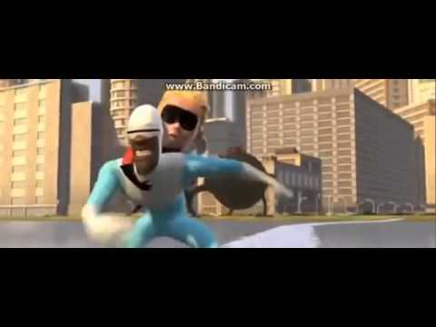 Frozone move vs Robot (the incredible) - YouTube
