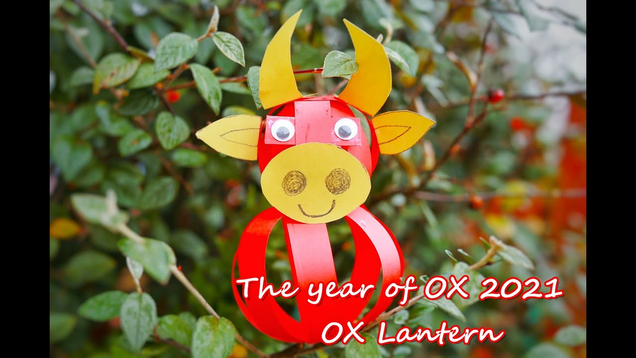 Ox Lantern - Chinese Paper Craft -2021牛年手工-儿童手工 - YouTube