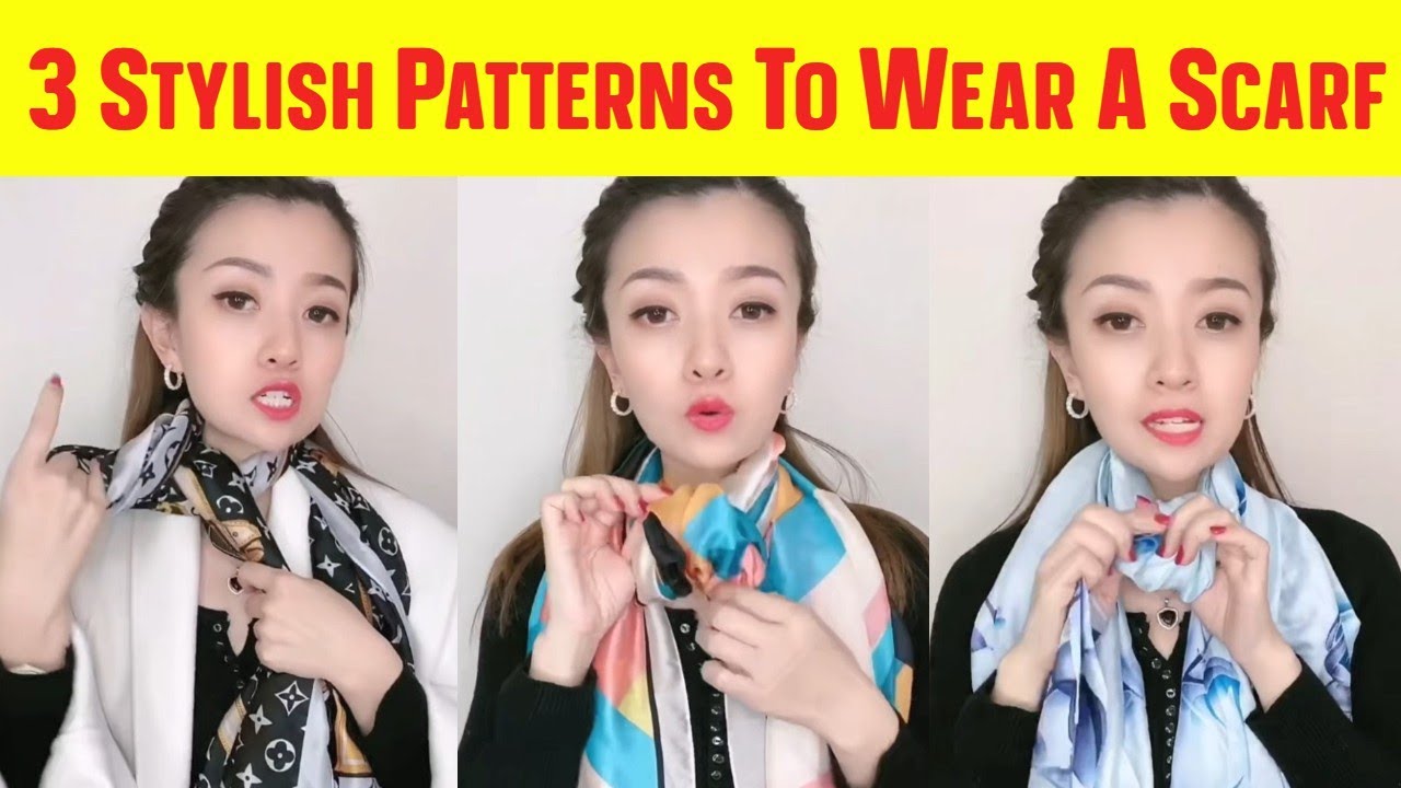Top 3 Easy Silk Scarf Tie Methods | Ways to wear a scarf 250223 # ...