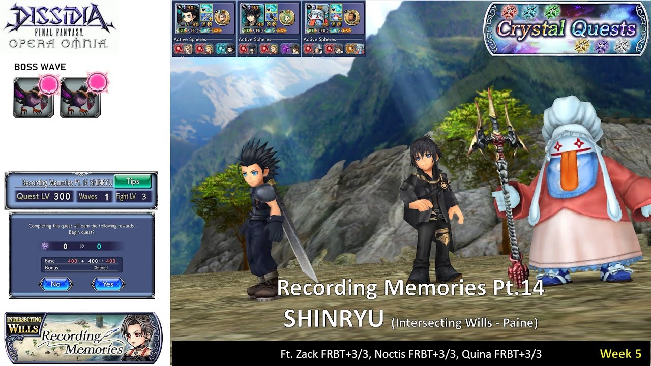 DFFOO [GL] Week 5 Recording Memories Pt 14 SHINRYU LV 3 | Black Crystal Run - YouTube