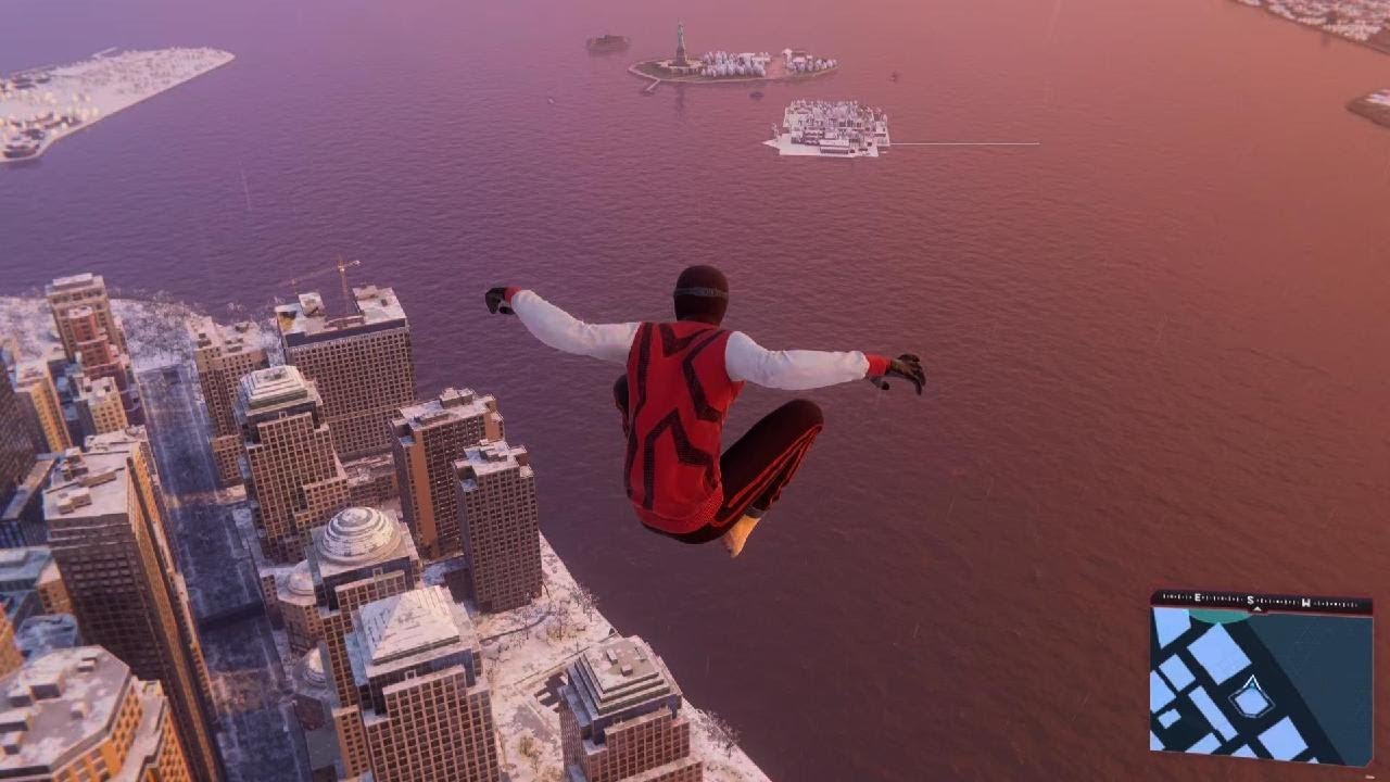 Marvel's Spider-Man: Miles Morales jumping from the tallest building ...