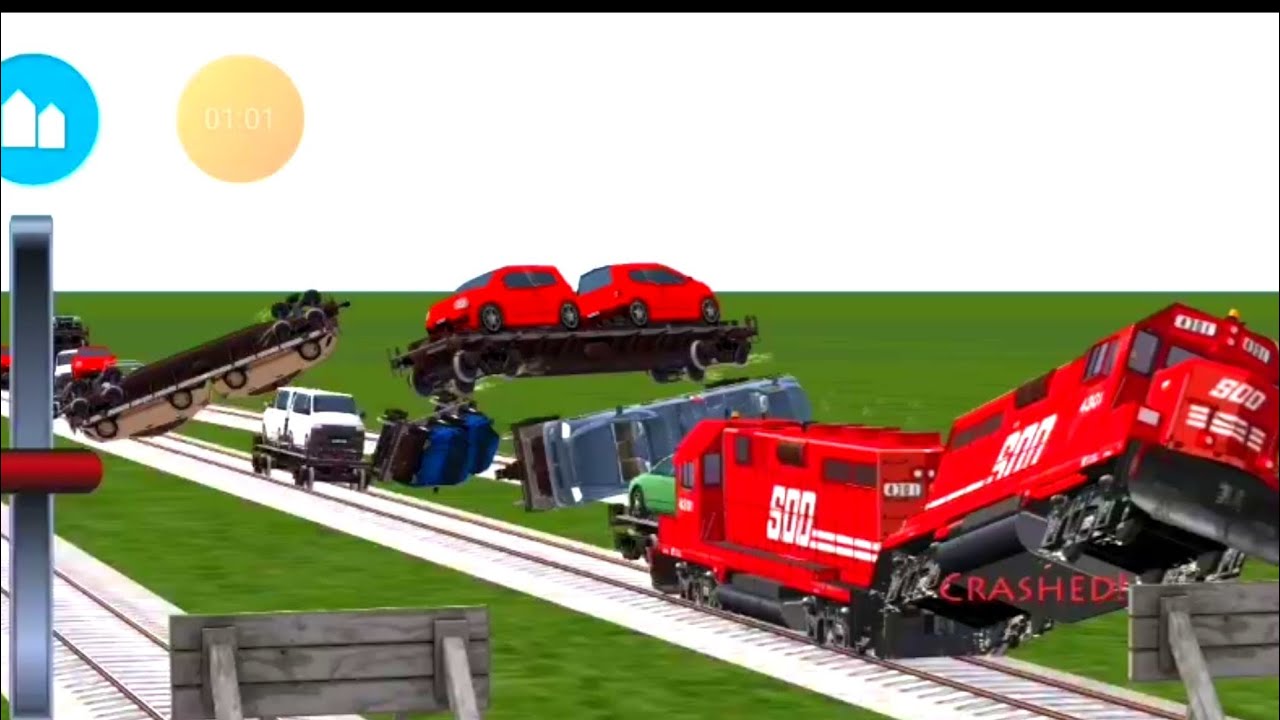 #Train Coloured Transport Train Car Loaded Train Crash Jump | Crash ...