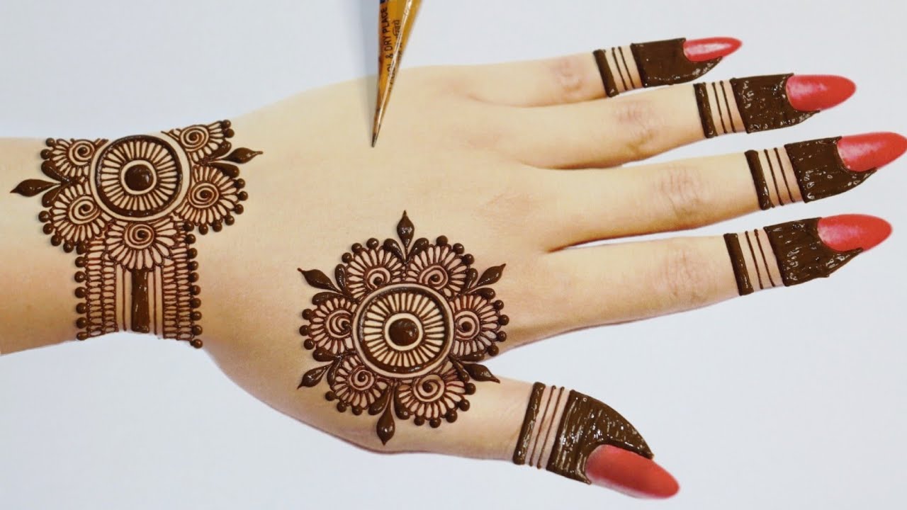 Back hand Beautiful mehndi design|Simple and Easy Mehndi designs ...