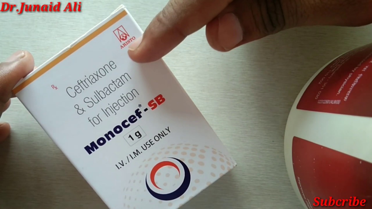 Monocef-Sb 1g injection Cefrriaxone& Supbactam for injection full ...