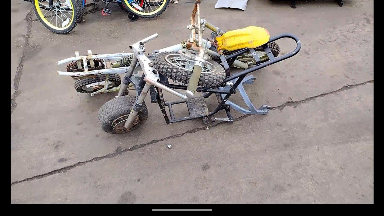 junkyard mini bike build & ride (51mph pocket rocket) - YouTube