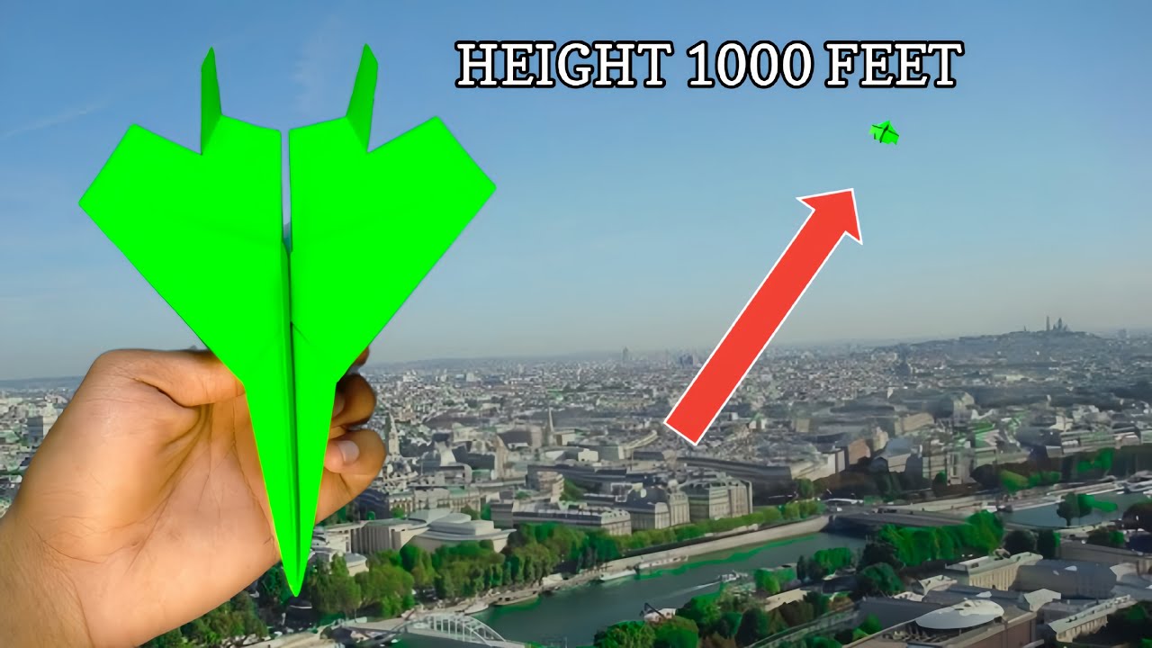 How to make a paper airplane glide at a height of 1000 feet - YouTube