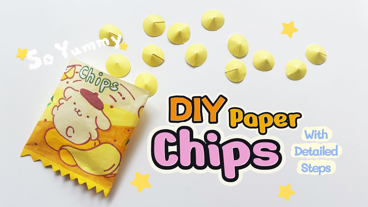 How to make paper chips toy | Tutorial #pompompurin - YouTube