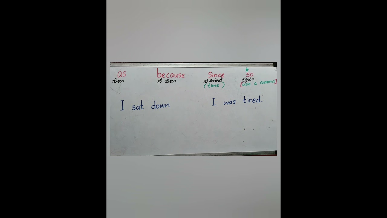 Conjunctions "as , because , since , so" (Grade-08) - YouTube