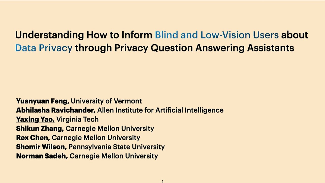 USENIX Security '24 - Understanding How to Inform Blind and Low-Vision ...