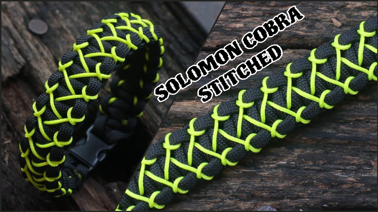 HOW TO MAKE COBRA KNOT WITH STITCHED PARACORD BRACELET, EASY PARACORD ...