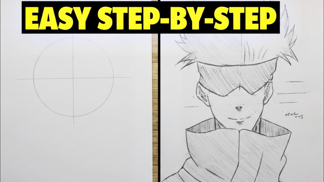 How to Draw Satoru Gojo (Step-by-Step Tutorial) - YouTube