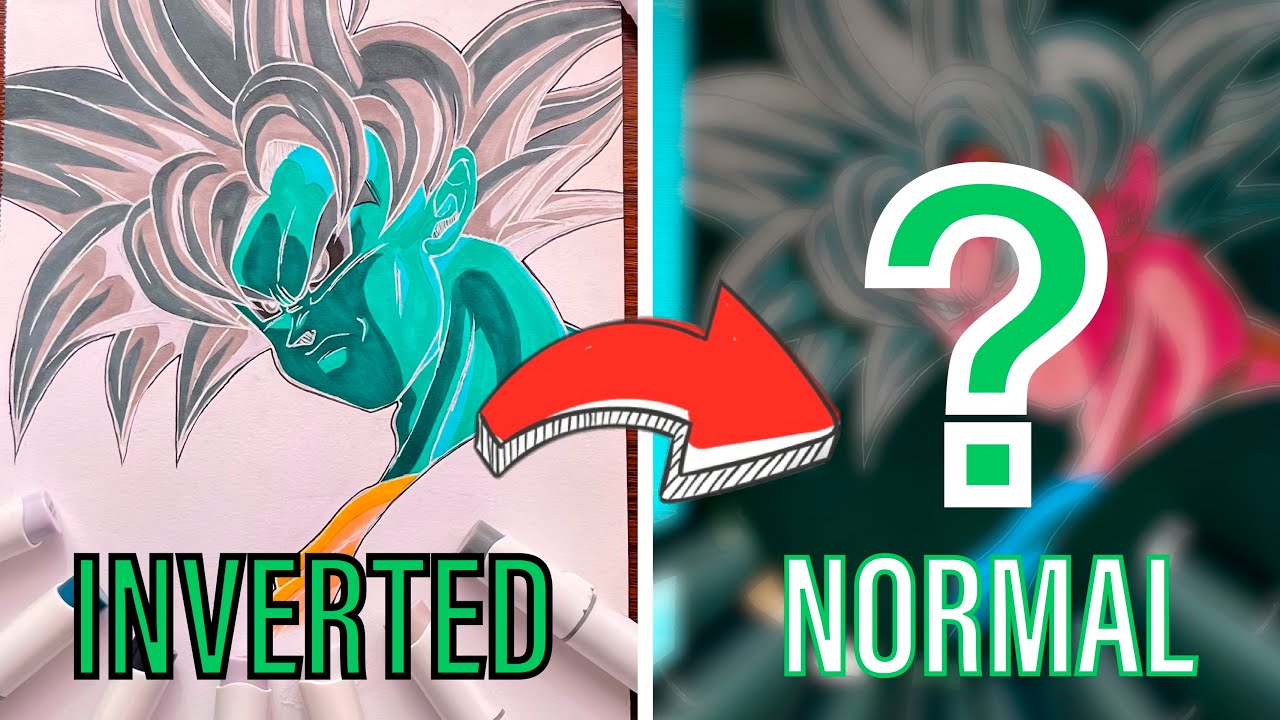 The INVERTED COLOR Challenge - Drawing Goku Mastered Ultra Instinct ...