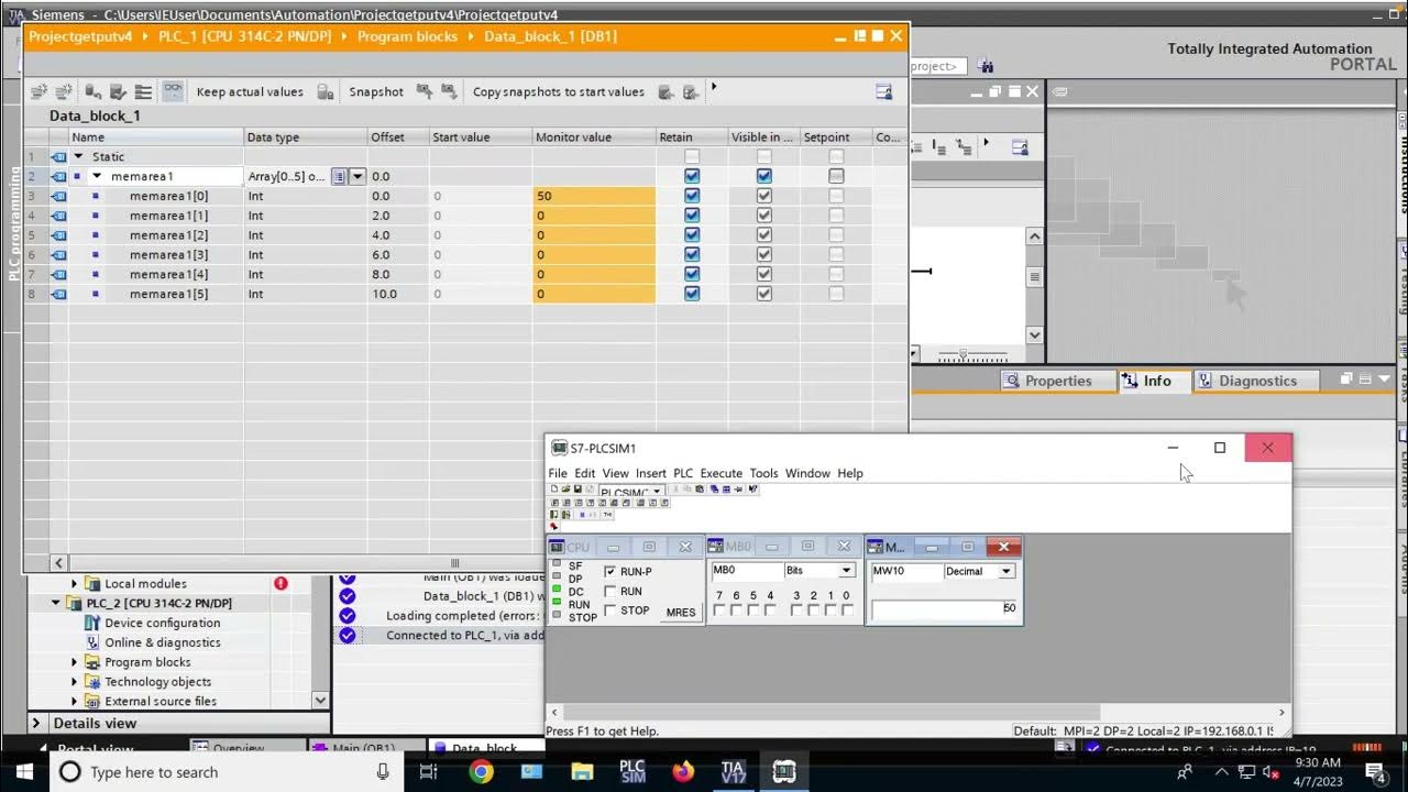 TIA Portal Instrucciones GET/PUT en 2 PLCs S7-300 - YouTube