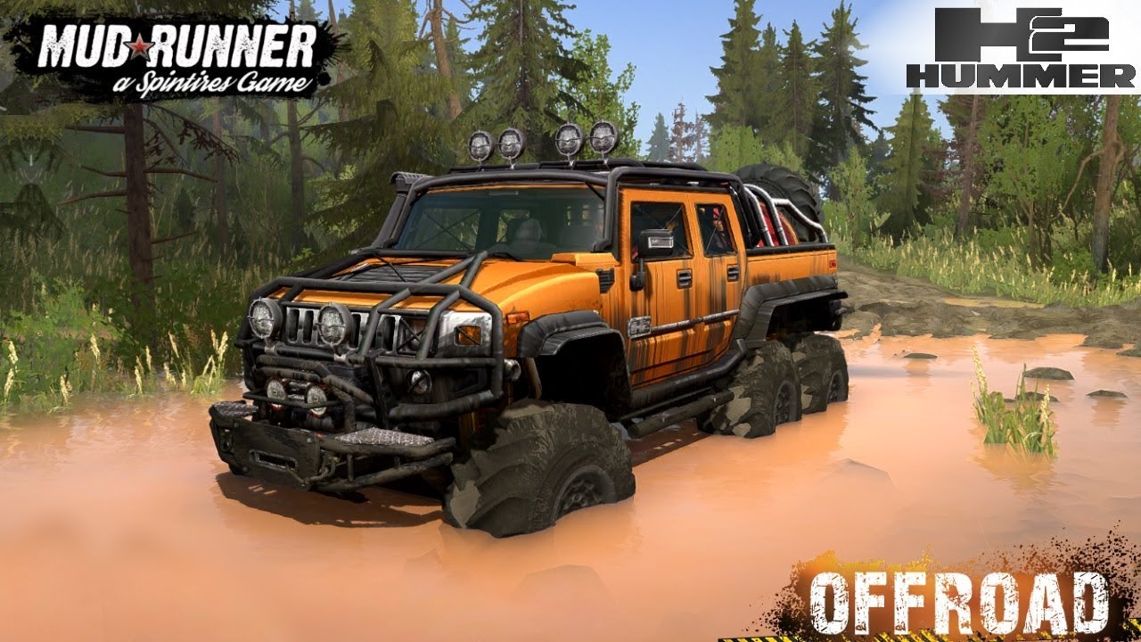 Spintires: MudRunner - HUMMER H2 6X6 Driving in the Swamp and Off-road ...