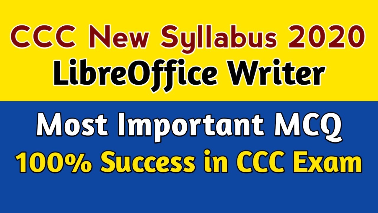LibreOffice Writer MCQ | CCC Computer Course in English | LibreOffice ...